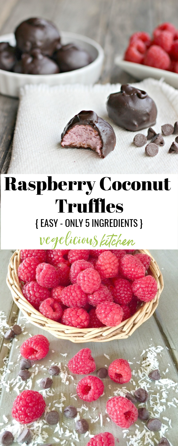 Raspberry Coconut Truffles - Vegelicious Kitchen